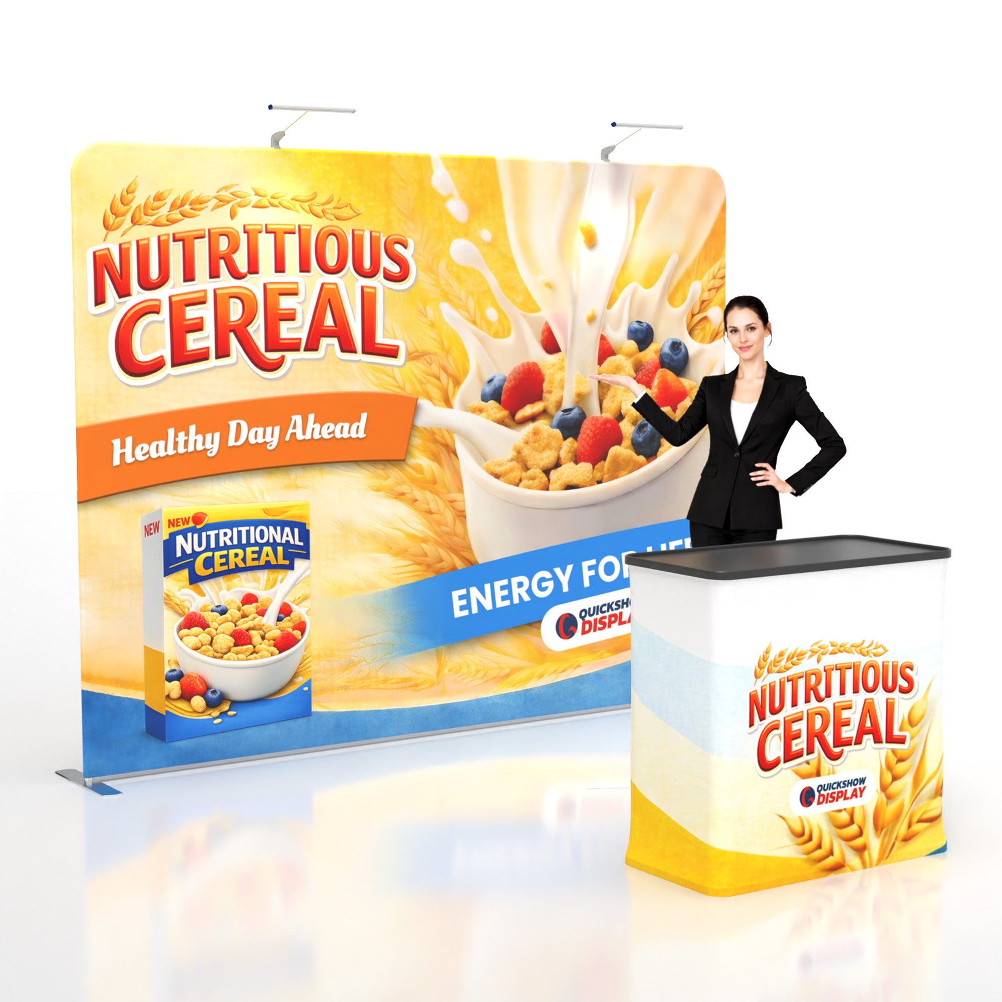 TenseFlex Straight 10ft Display | 10x10 Booth Solution | Quick-Setup ...