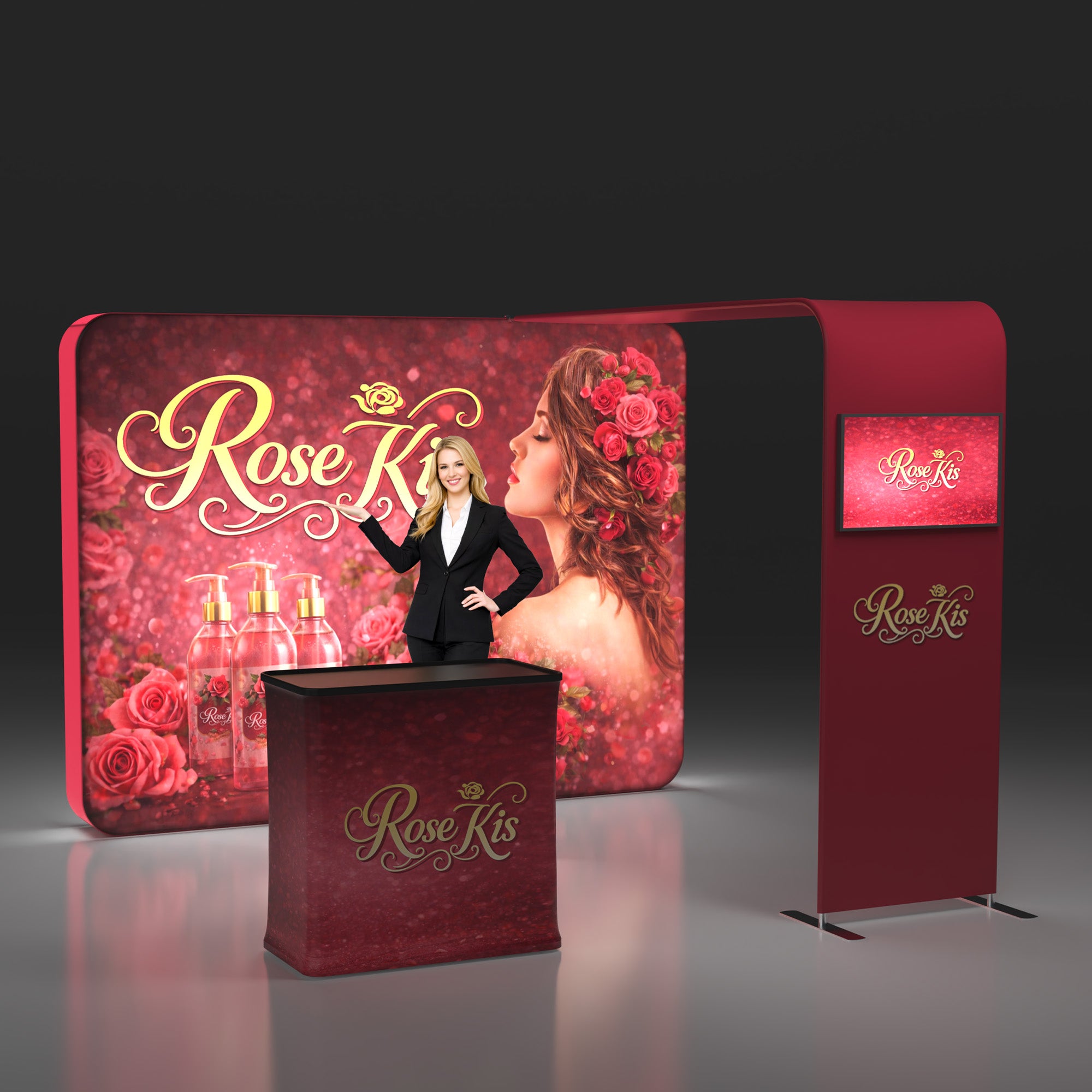 10ft TenseLight™ Booth – Bridge | Backlit Trade Show Booth with TV Arch ...