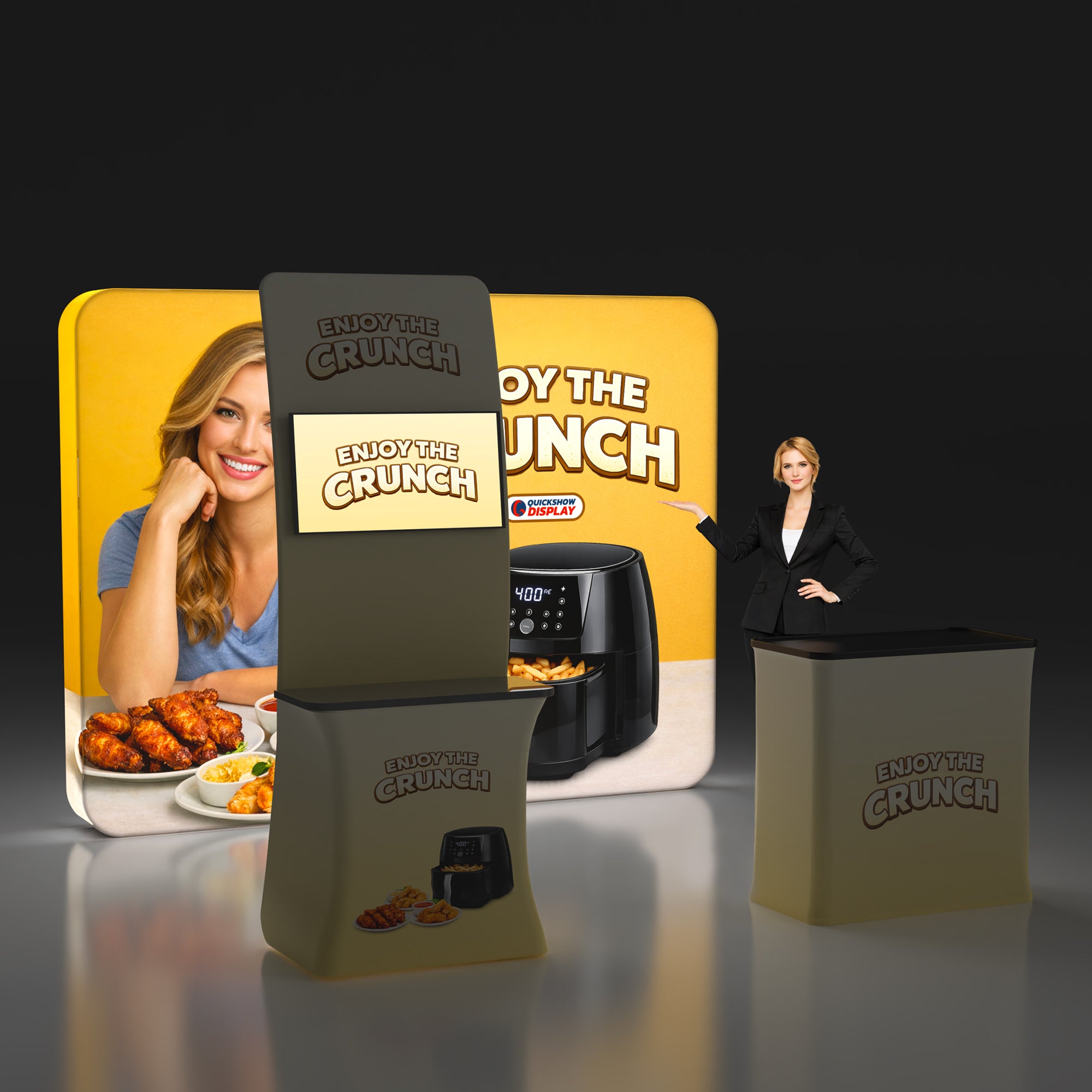 10ft LED Lightbox Trade Show Booth with TV Counter | TenseLight™ Kit C ...