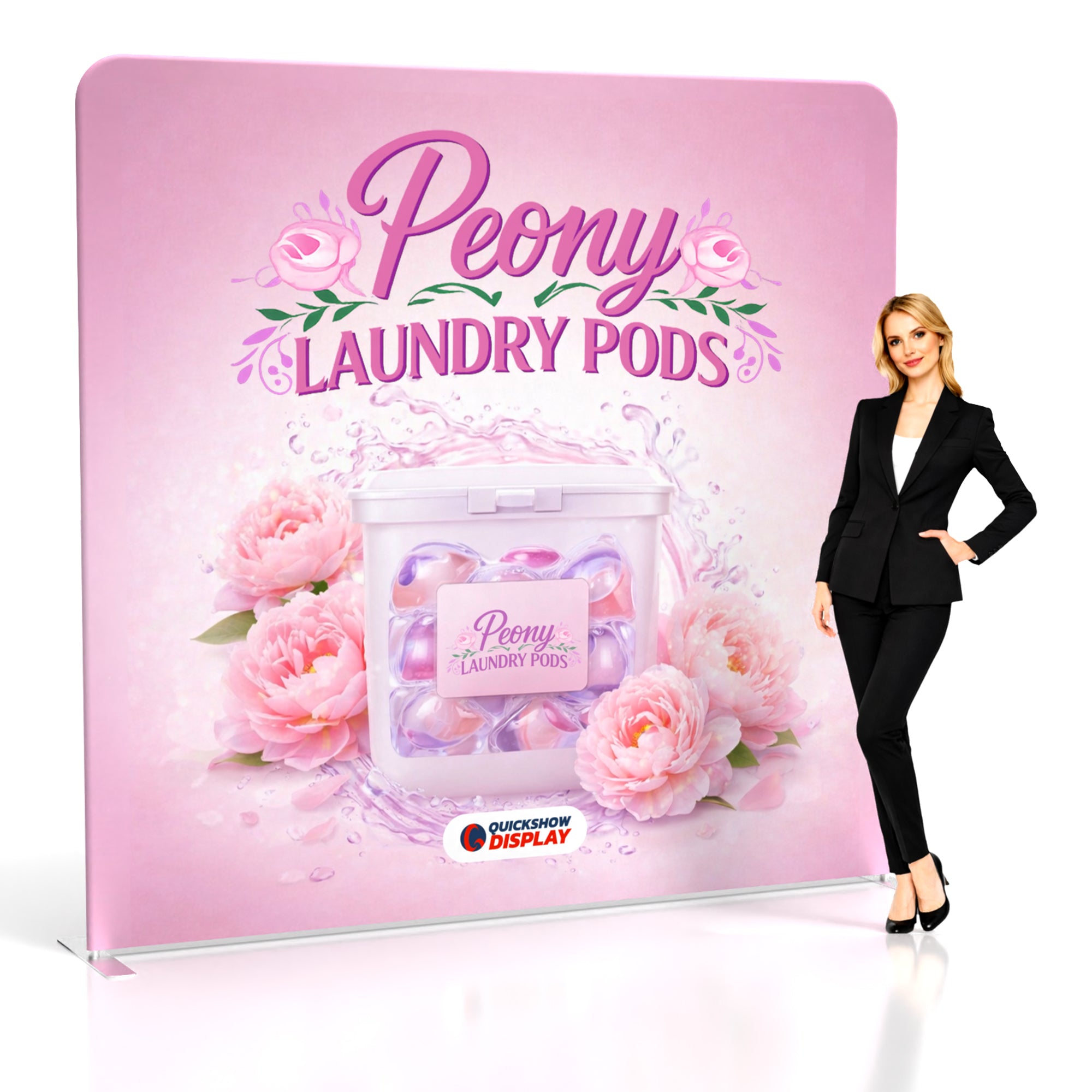 8ft Tension Fabric Display | Portable Trade Show Display Stand ...